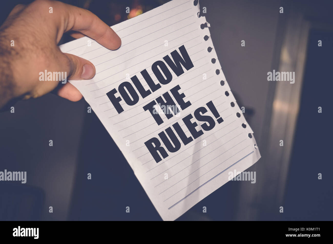follow the rules business concept background Stock Photo - Alamy