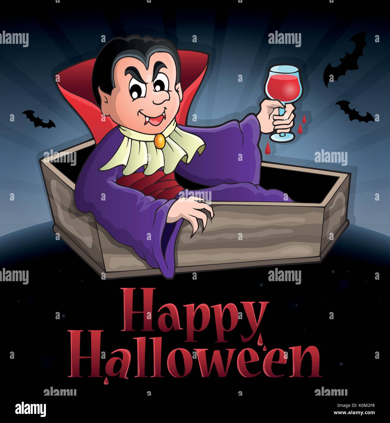 Happy Halloween sign with vampire - eps10 vector illustration Stock ...