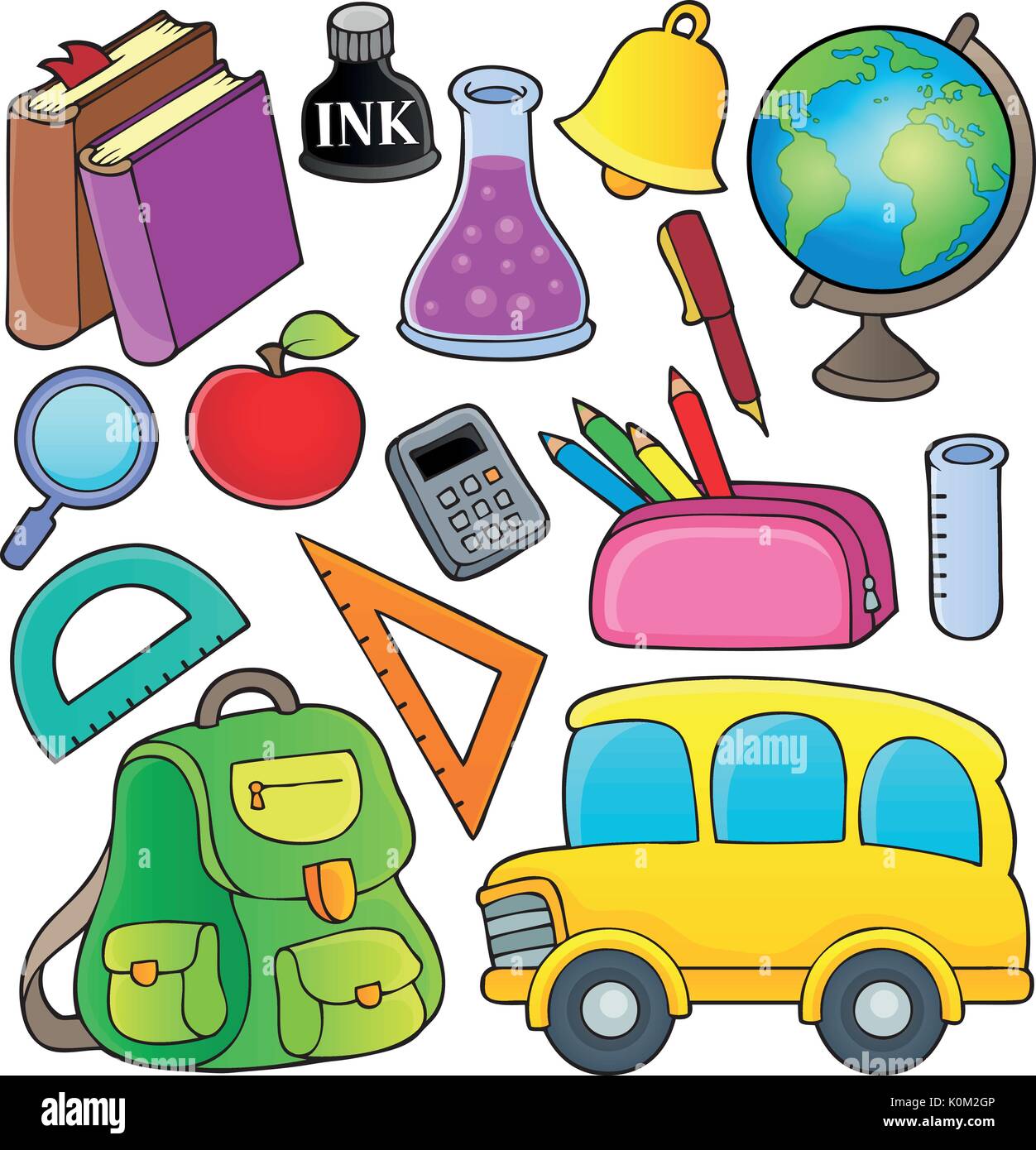 School related objects collection 1 - eps10 vector illustration Stock ...