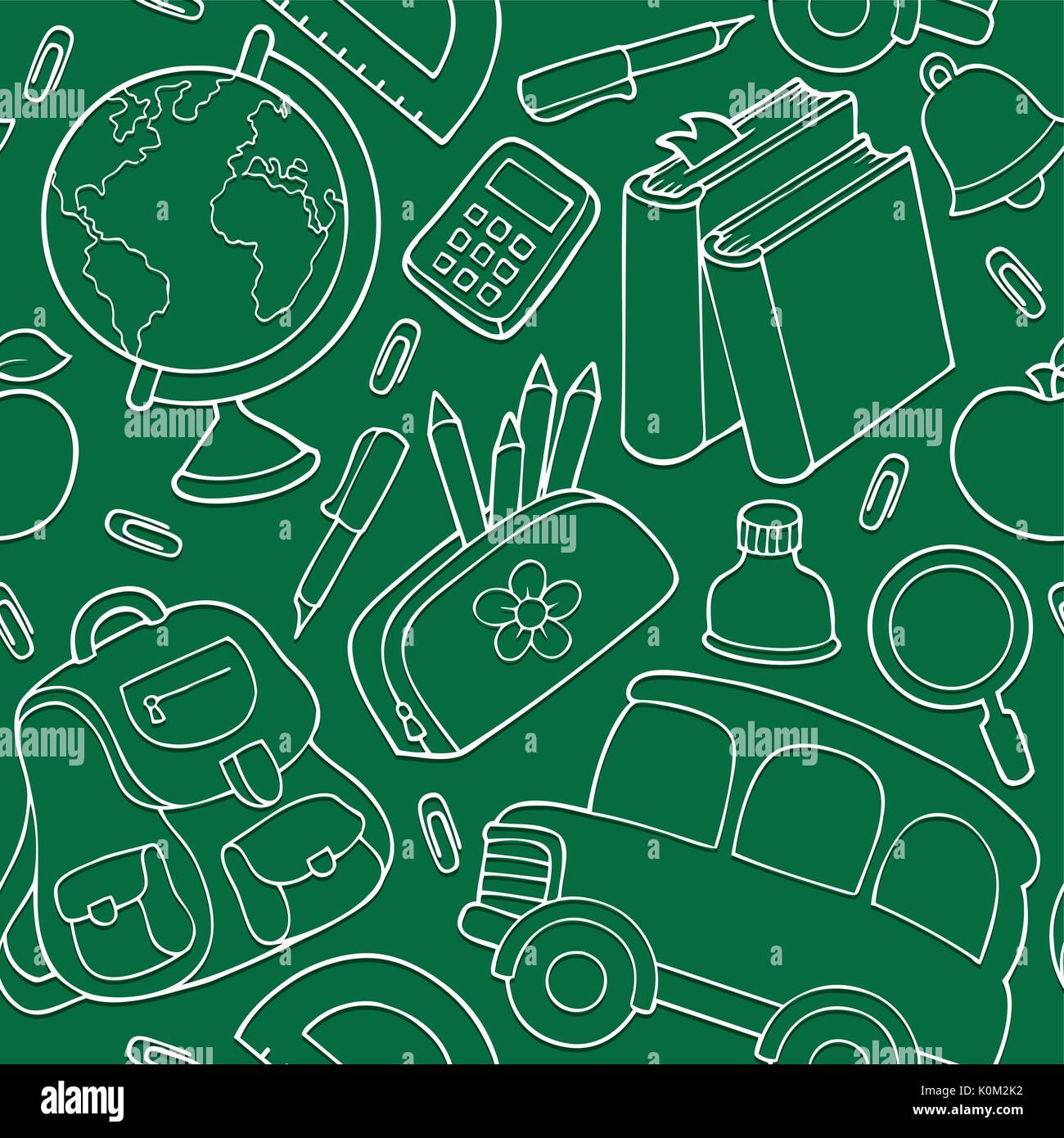 School theme seamless background 3 - eps10 vector illustration Stock ...