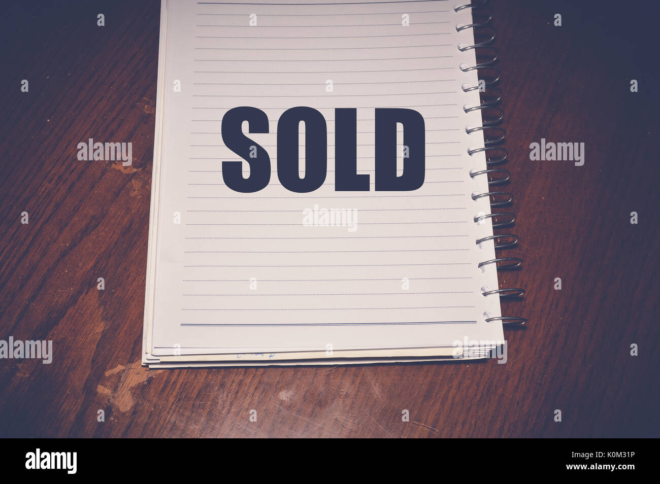 sold written on white paper, business concept background Stock Photo ...