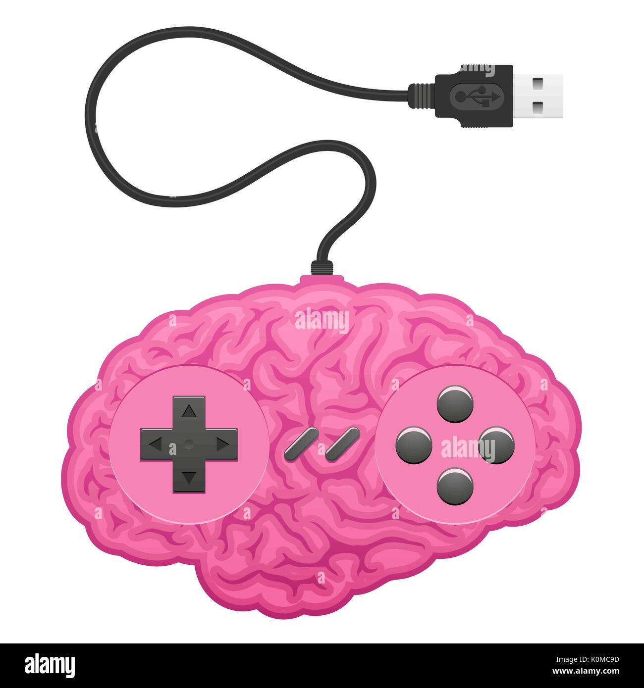 Brain computer cable Stock Vector Images - Alamy