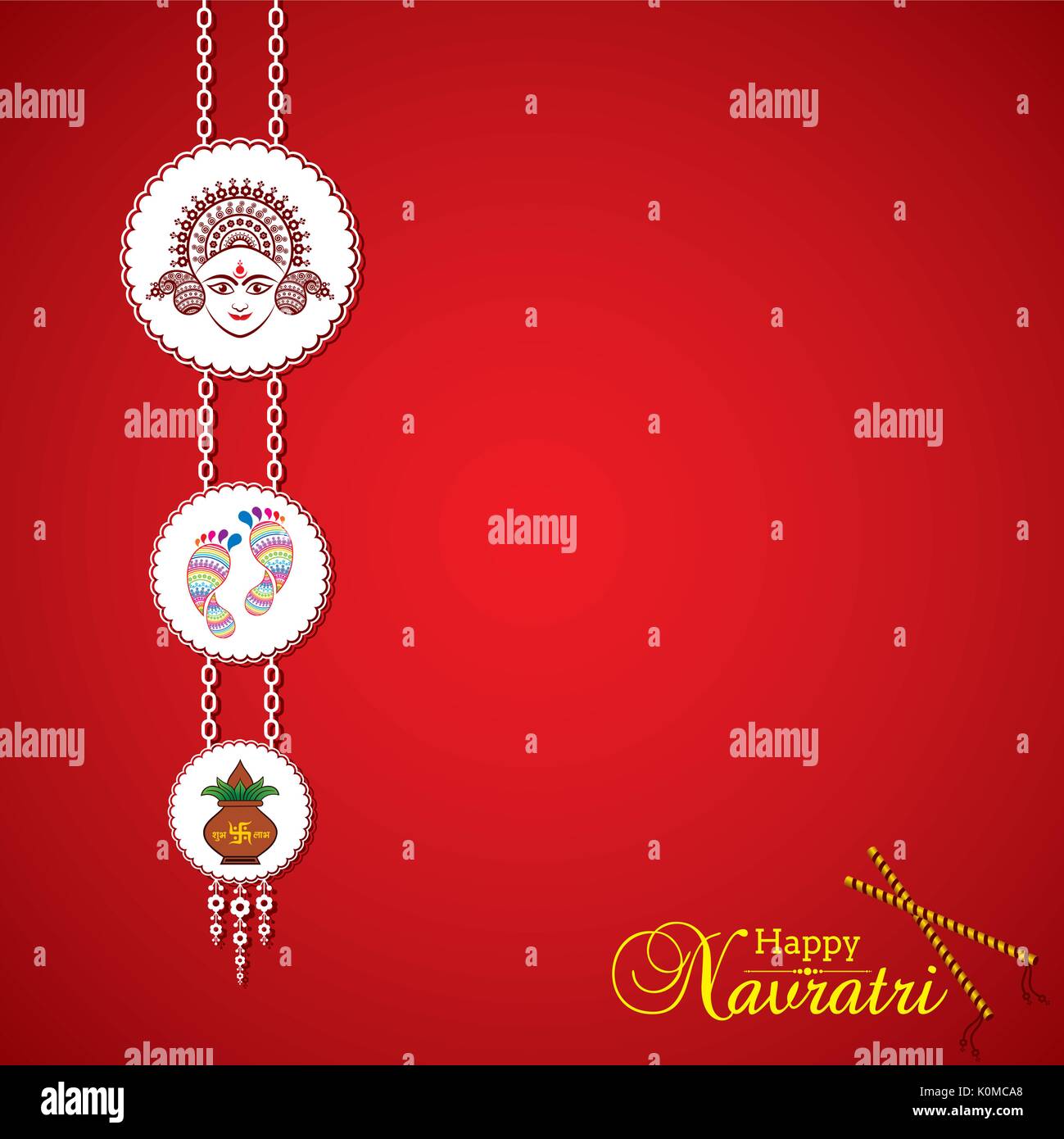 Illustration of Navratri utsav greeting card Stock Vector Image & Art ...
