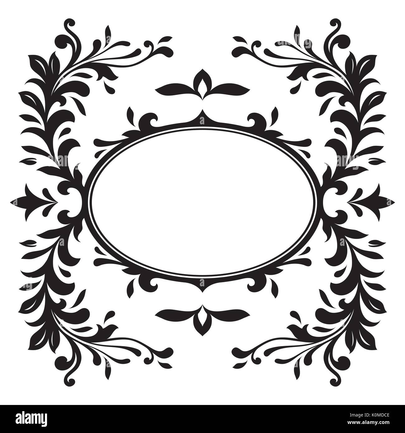 Floral crest border frame Stock Vector Image & Art - Alamy