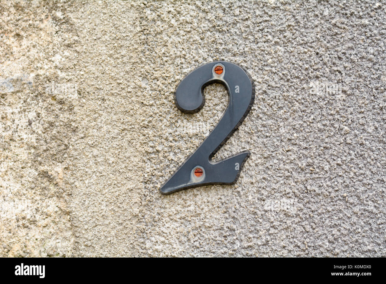 House number 2 sign on wall Stock Photo - Alamy