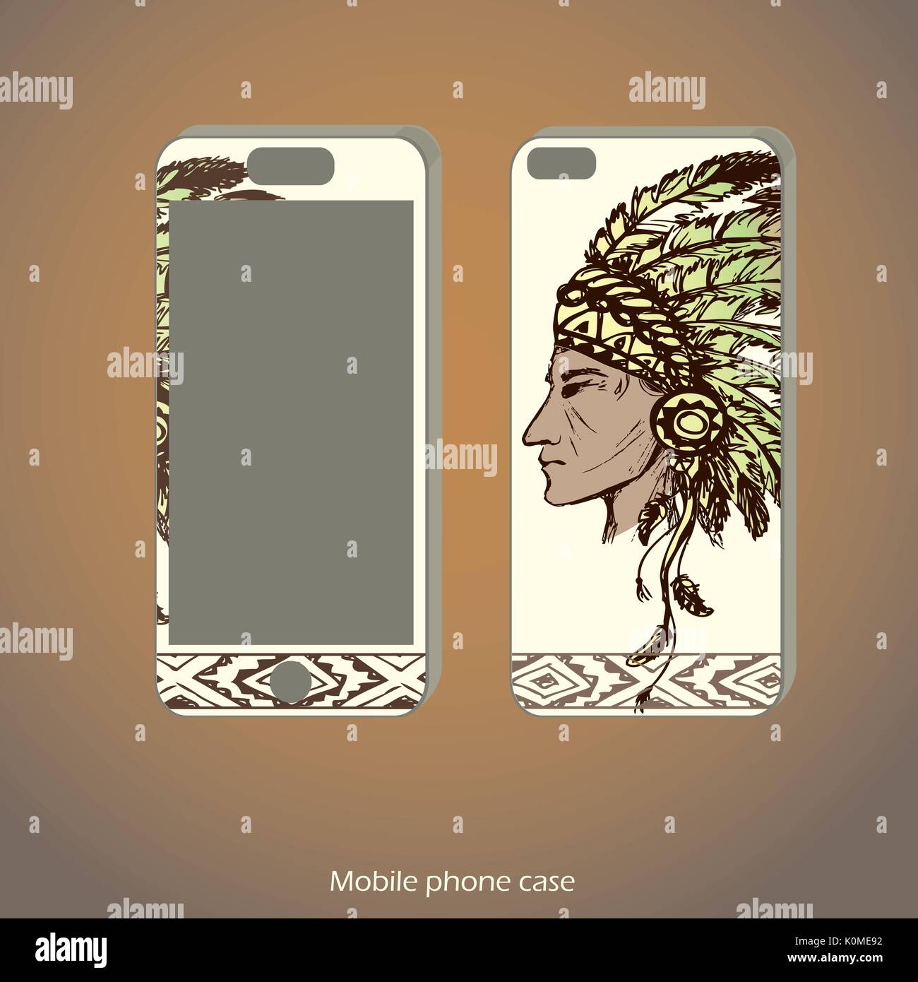 Indian person smart phone screen Stock Vector Images - Alamy