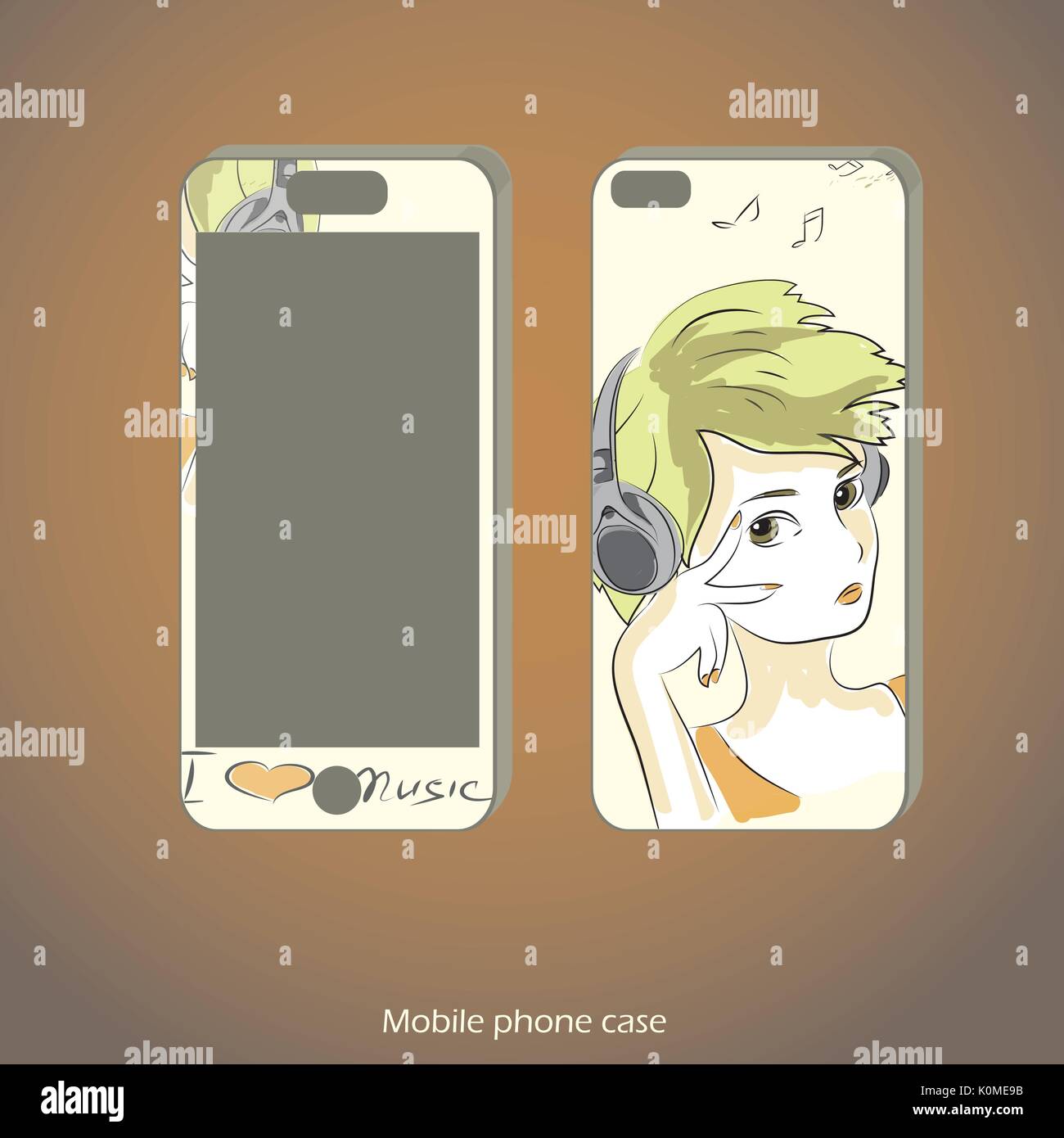 Woman listening back Stock Vector Images - Alamy