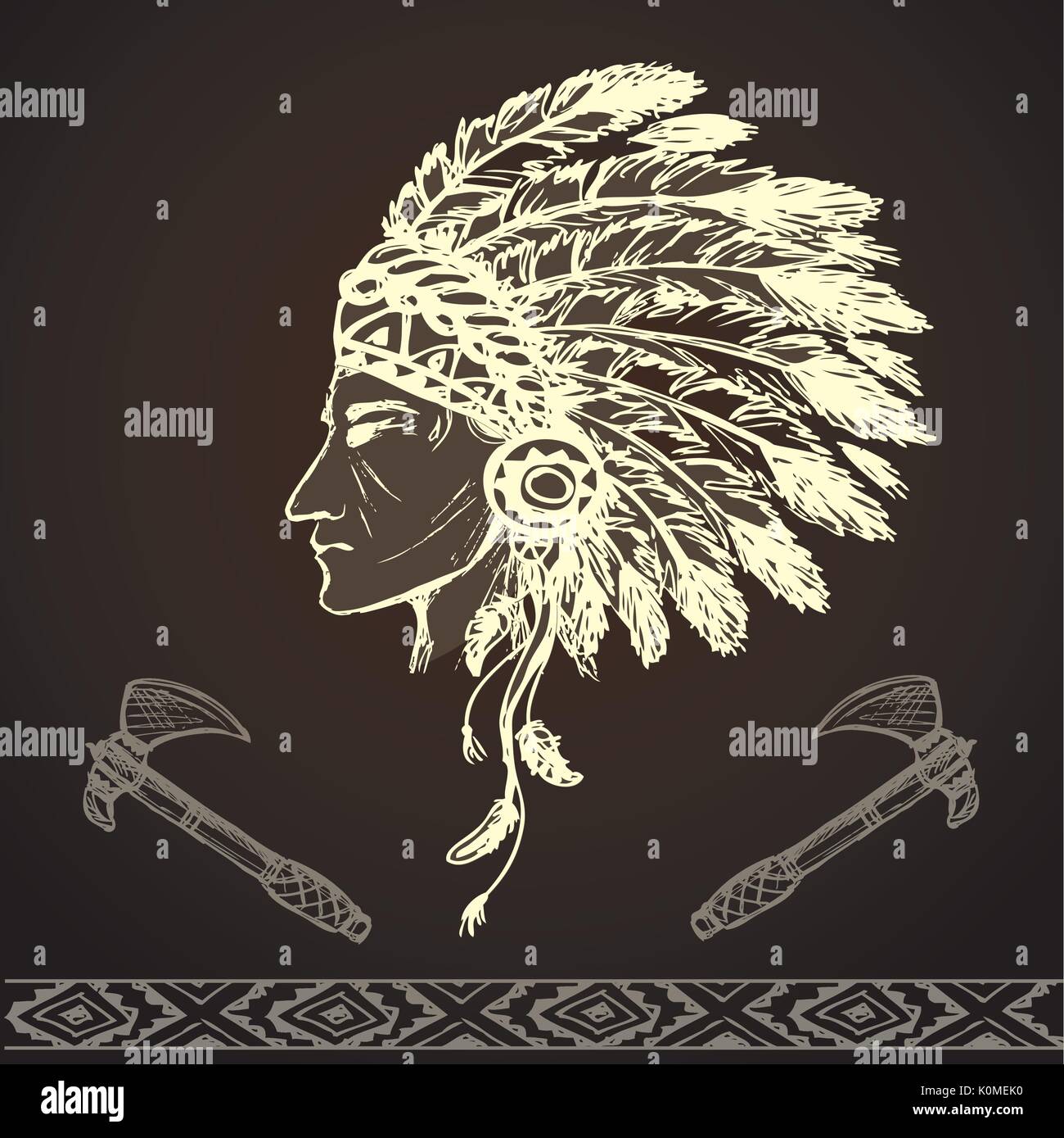 Indian chief head vector graphic hi-res stock photography and images ...