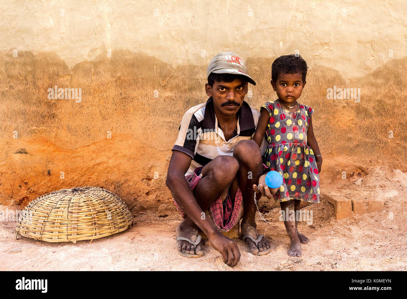 father and child at Brick factory, India Asia Stock Photo - Alamy