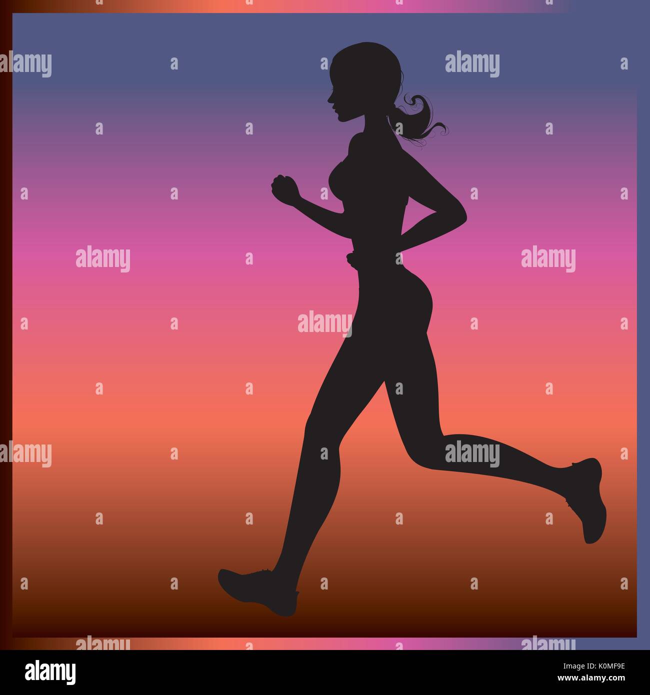 Female Jogger Illustration Silhouette High Resolution Stock Photography ...