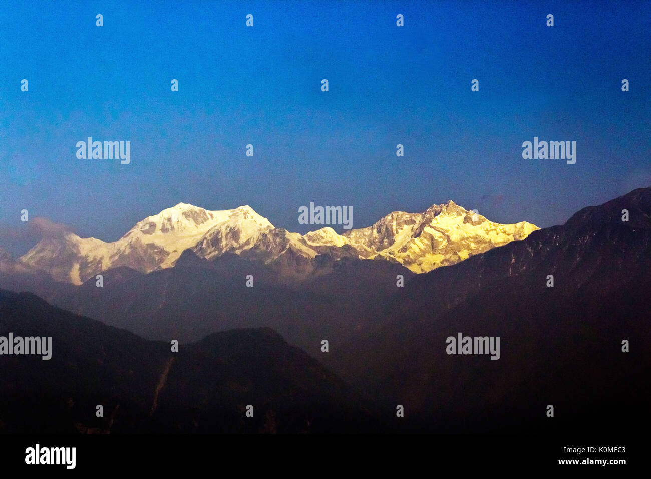 mount Kanchenjunga from peiling, Sikkim, India, Asia Stock Photo - Alamy