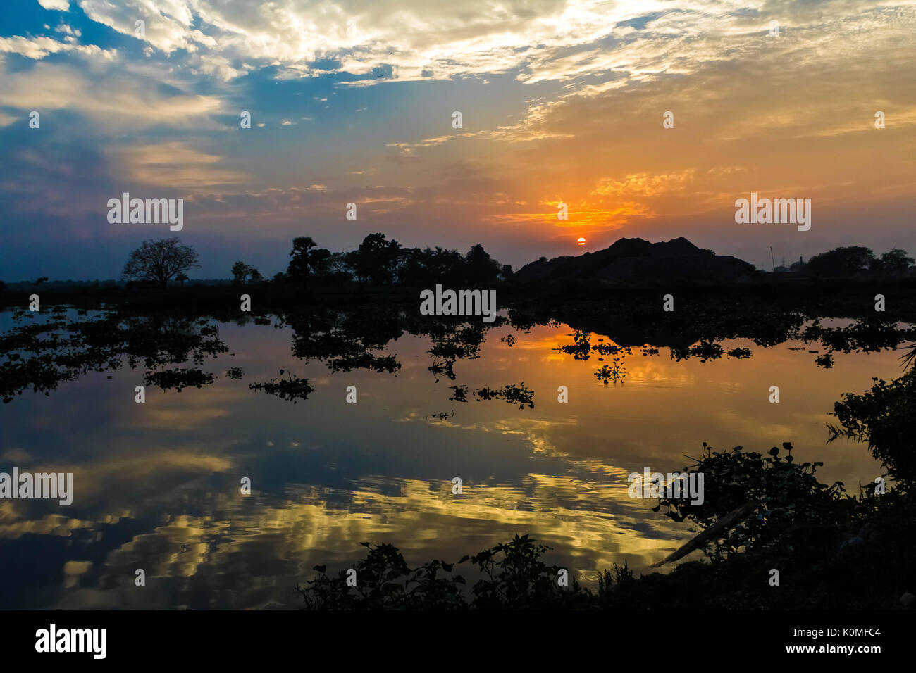 sunset landscape, Kolkata, west Bengal, India, Asia Stock Photo - Alamy