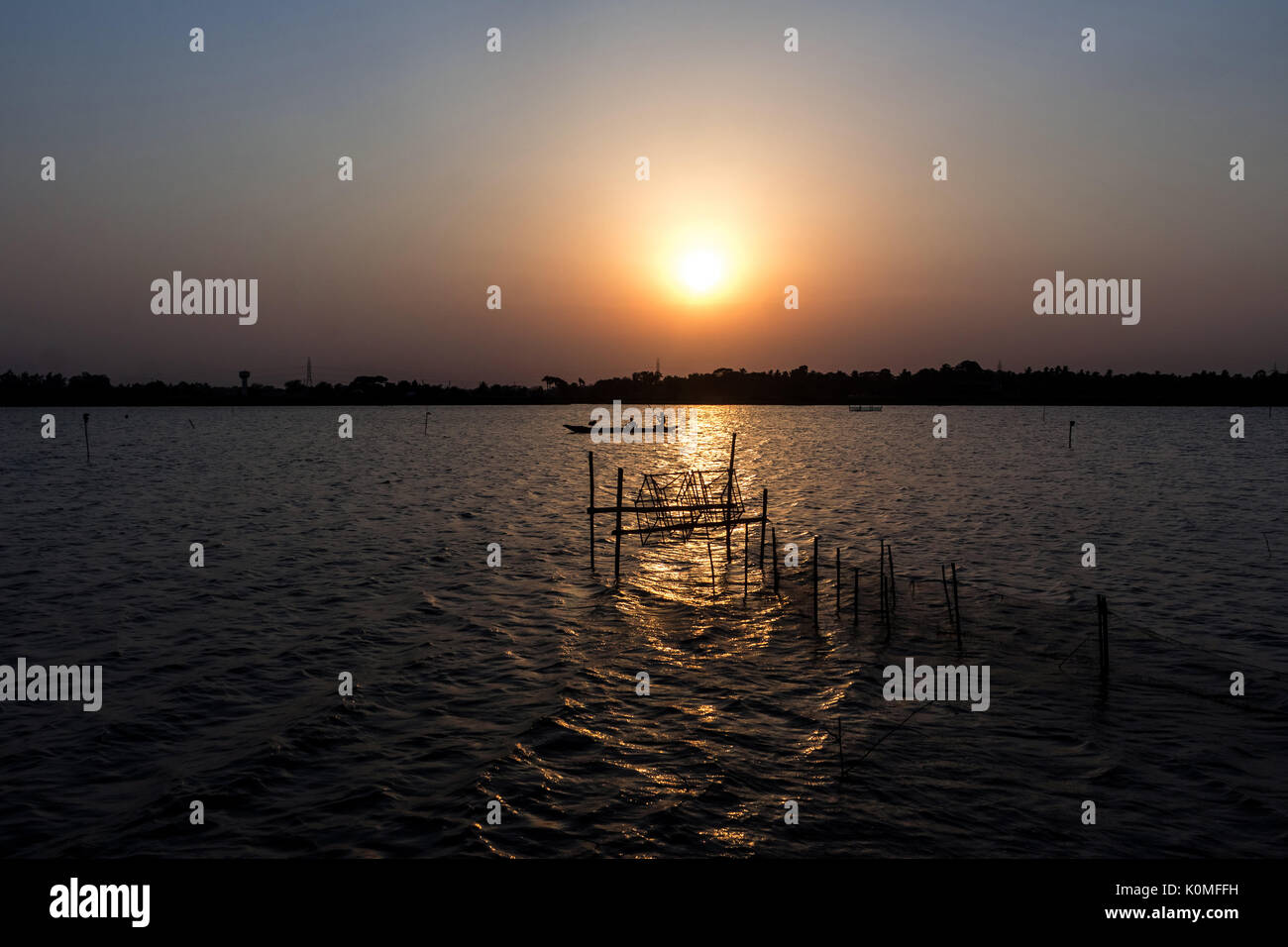 boat in river, kharibari, kolkata, west Bengal, India, Asia Stock Photo ...