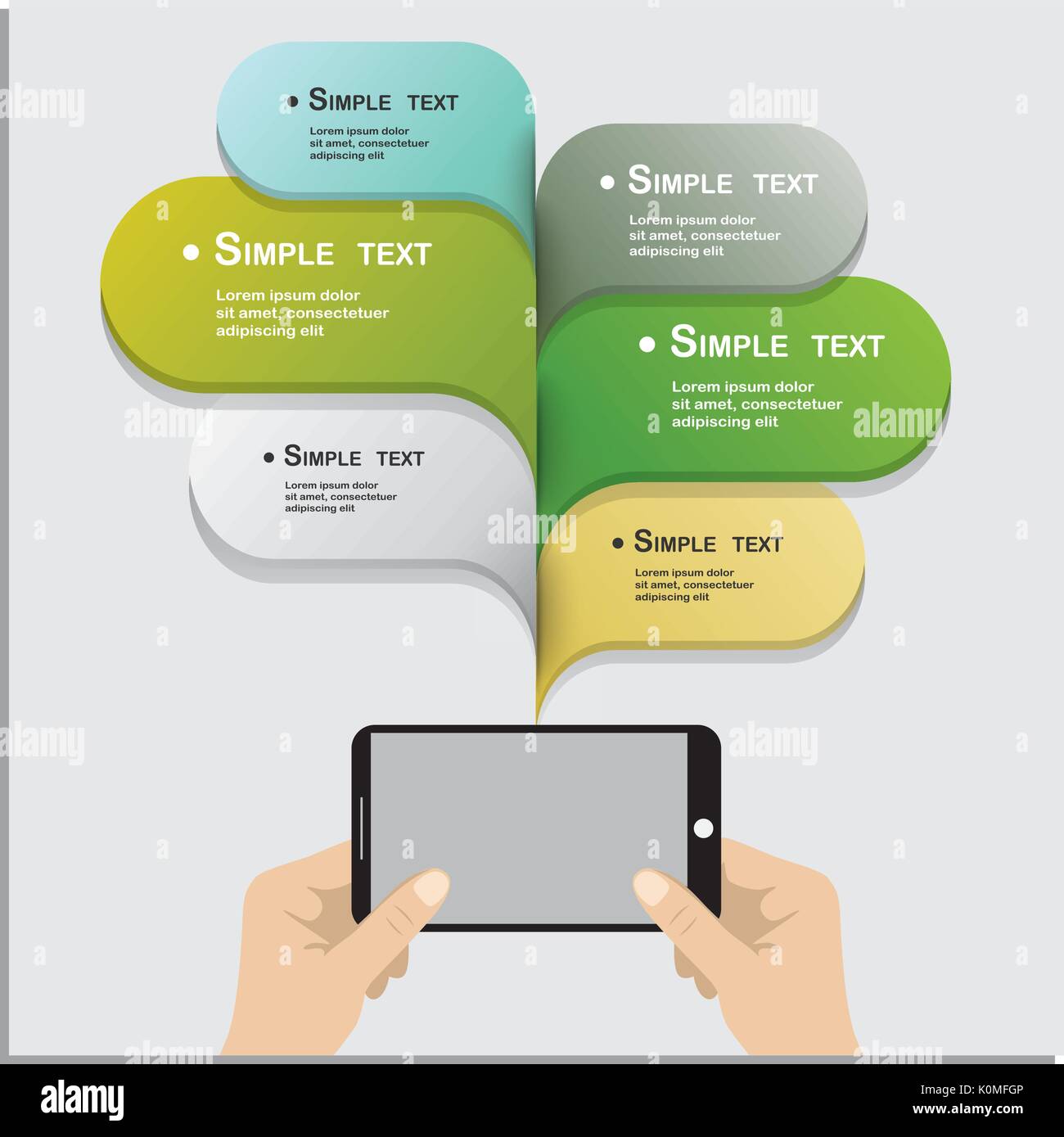 Infographic with a touch screen smartphone, vector Stock Vector Image ...