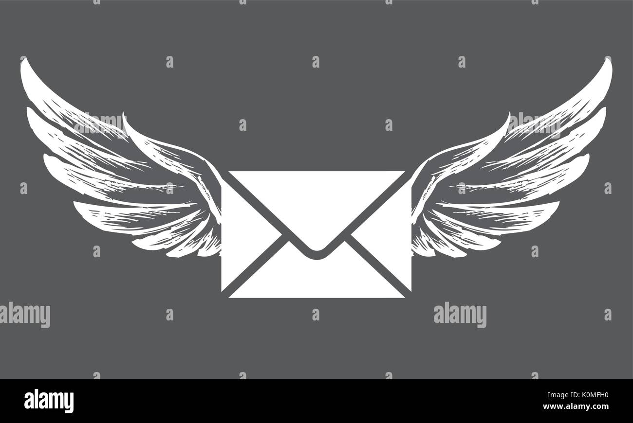 letter with wings - vector concept illustration Stock Vector Image ...