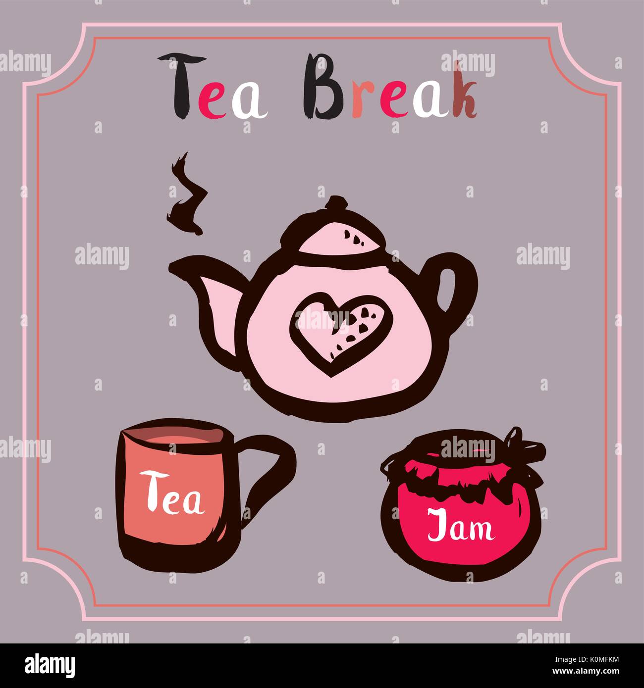 Lunch Break Stock Vector Images - Alamy