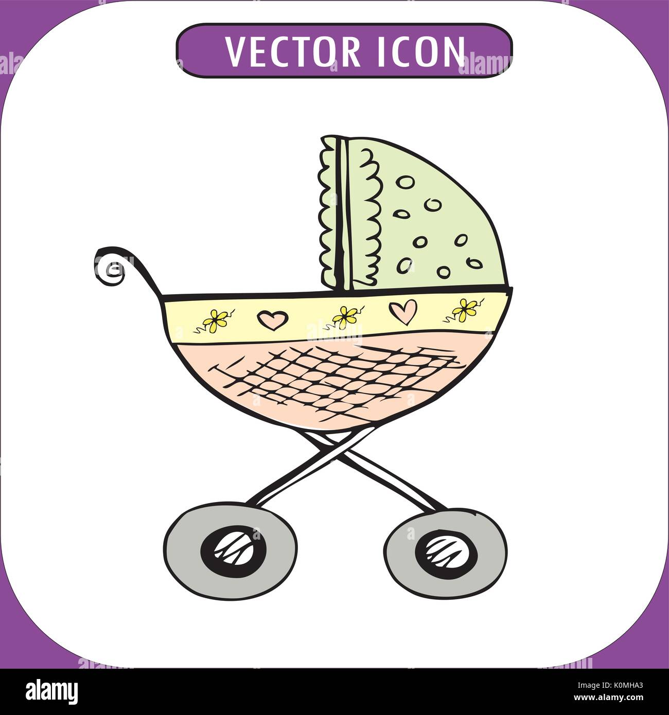 Pram vector vectors hi-res stock photography and images - Alamy