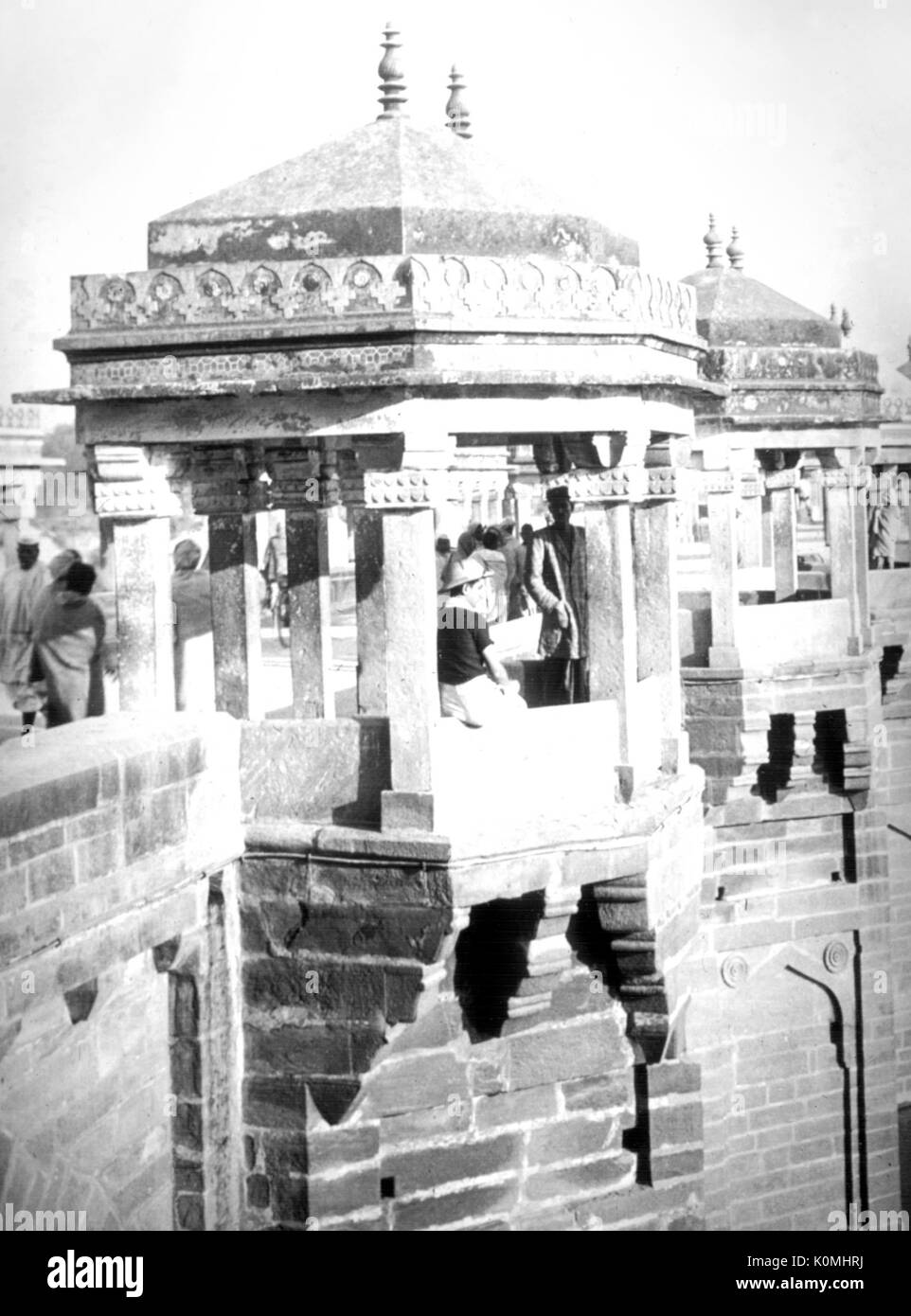 old vintage lantern slide of shahi bridge, jaunpur, uttar pradesh ...