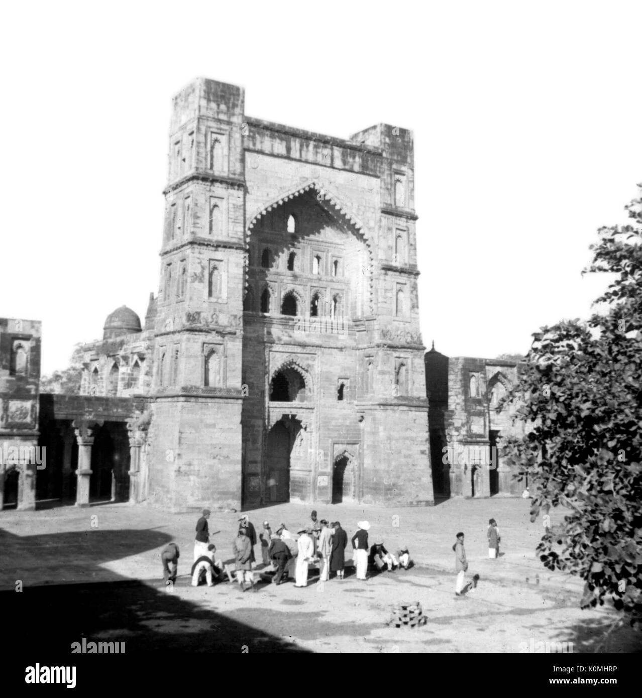 old vintage lantern slide of entrance of jama masjid, jaunpur, uttar ...
