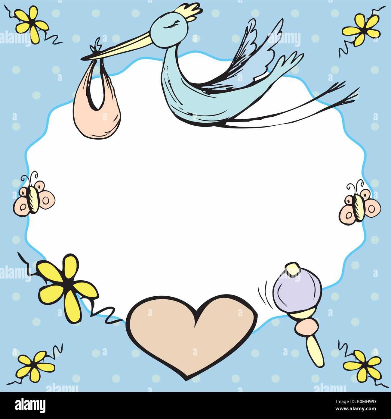 Floral card frame pink Stock Vector Images - Alamy