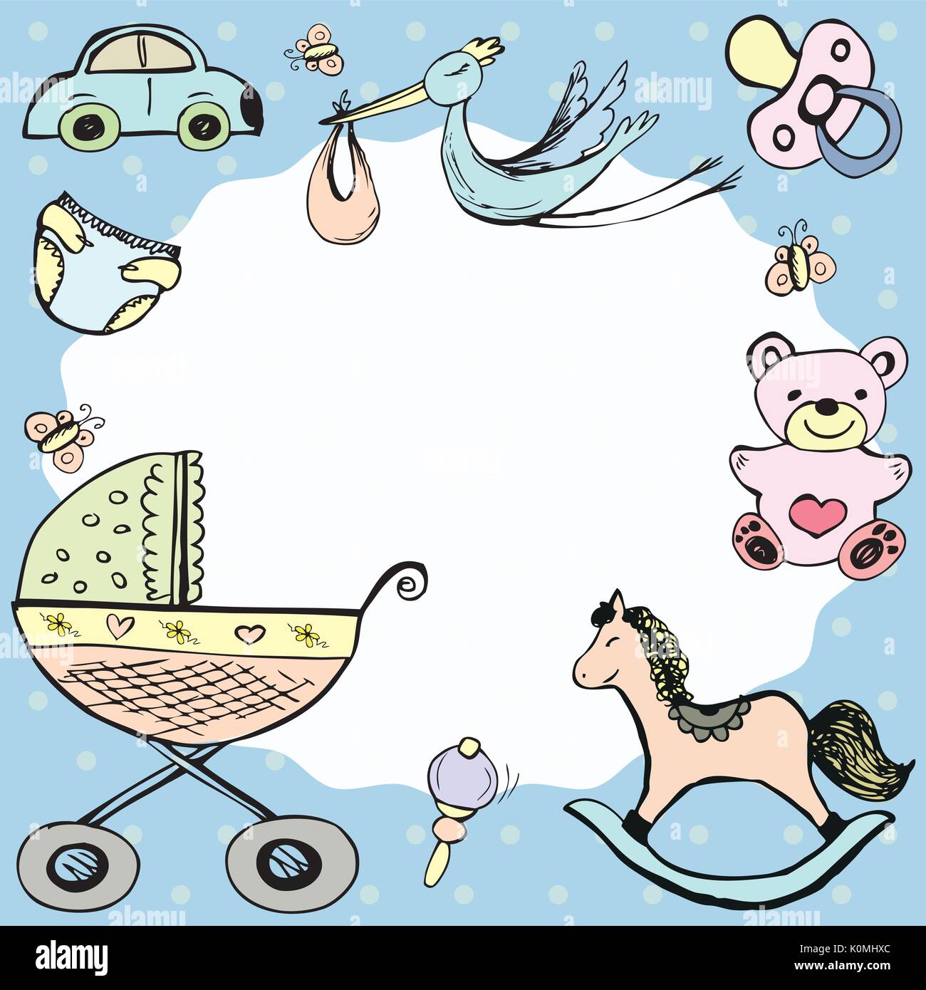 Baby shower design bib hi-res stock photography and images - Alamy