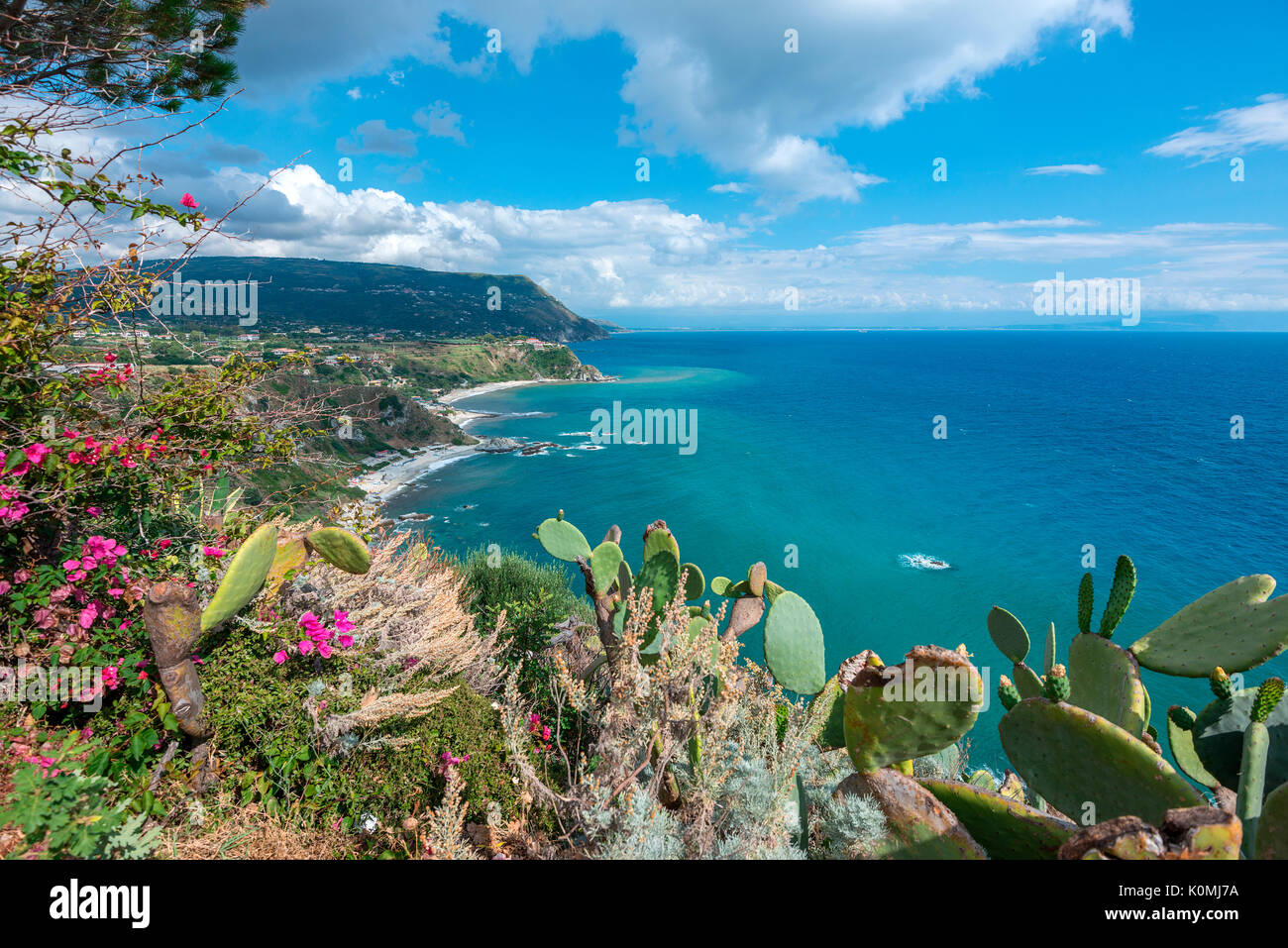 View from capo vaticano to the beach of grotticelle hi-res stock ...