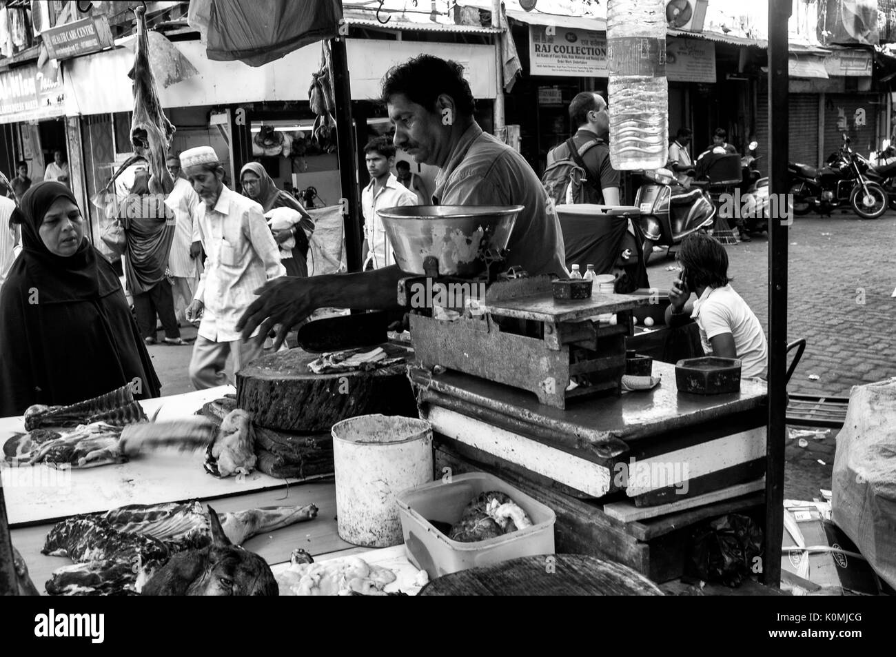 Butcher shop black and white hi-res stock photography and images - Alamy