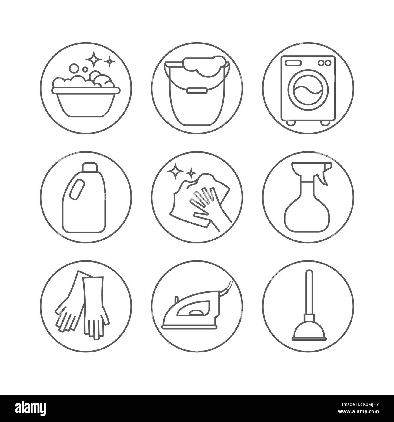 Cleaning line symbol Stock Vector Images - Alamy