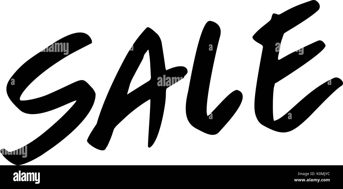 Sale text postcard. Hand lettering. Ink illustration. Modern brush ...