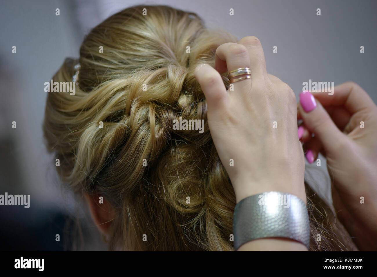 Woman having hair done hi-res stock photography and images - Alamy