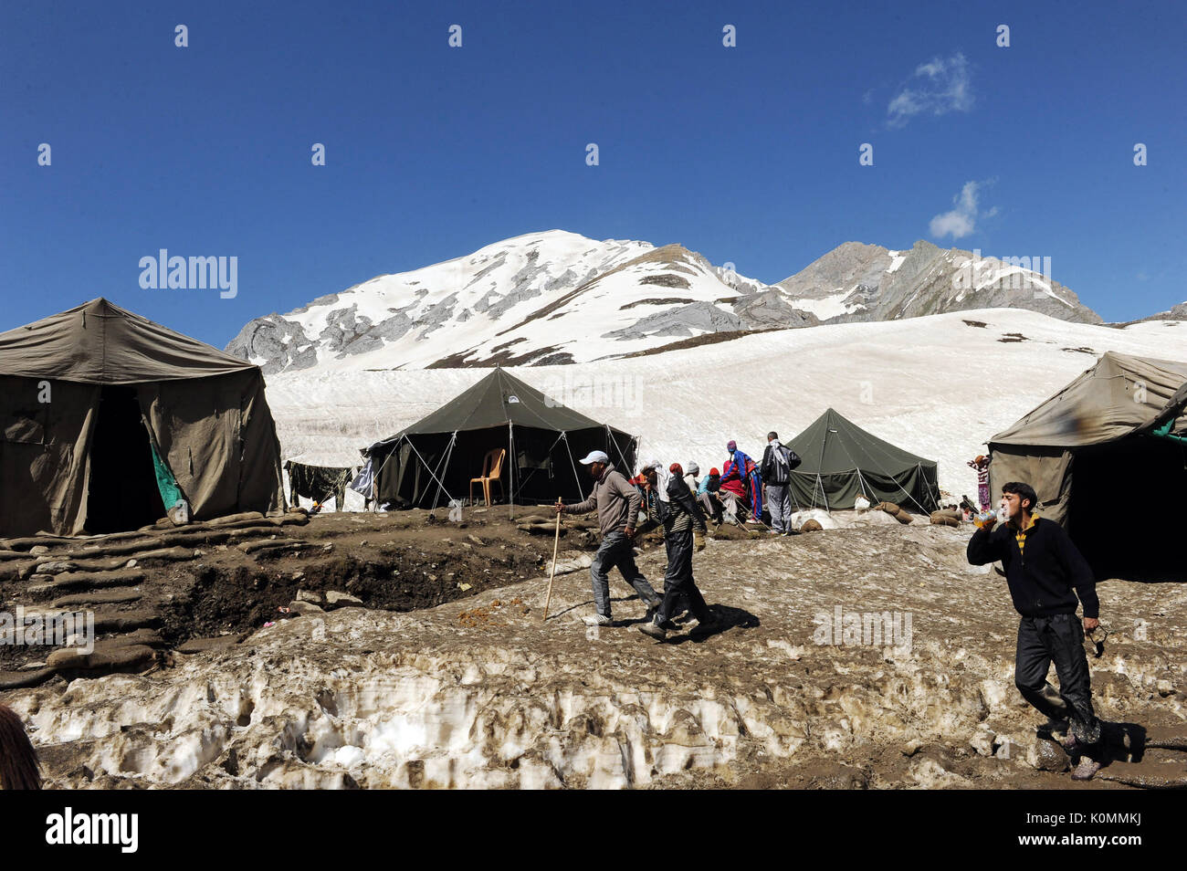 pilgrim, mahagunas pass, amarnath yatra, Jammu Kashmir, India, Asia ...