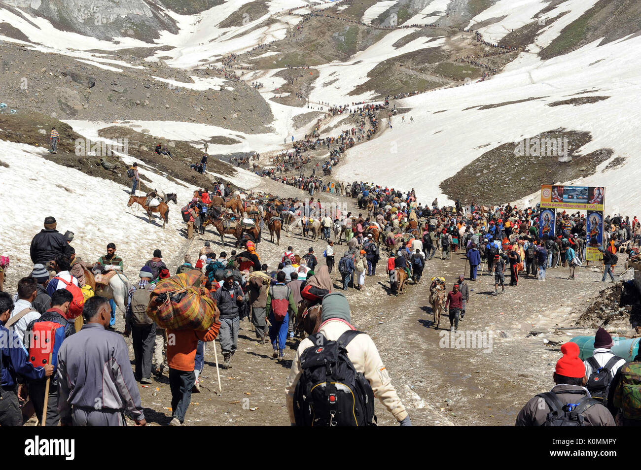 pilgrim, mahagunas pass, amarnath yatra, Jammu Kashmir, India, Asia ...