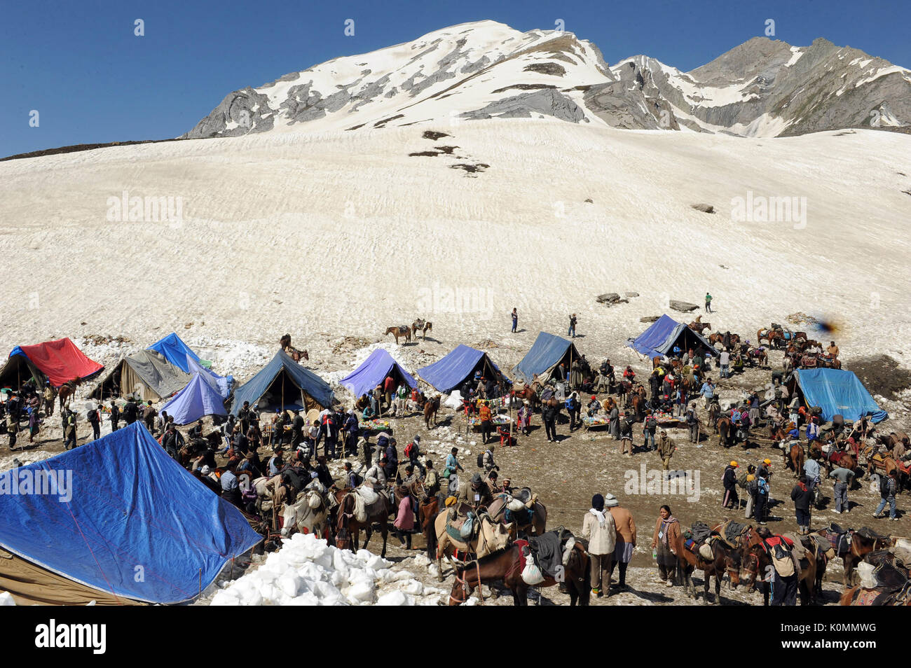 pilgrim, mahagunas pass, amarnath yatra, Jammu Kashmir, India, Asia ...