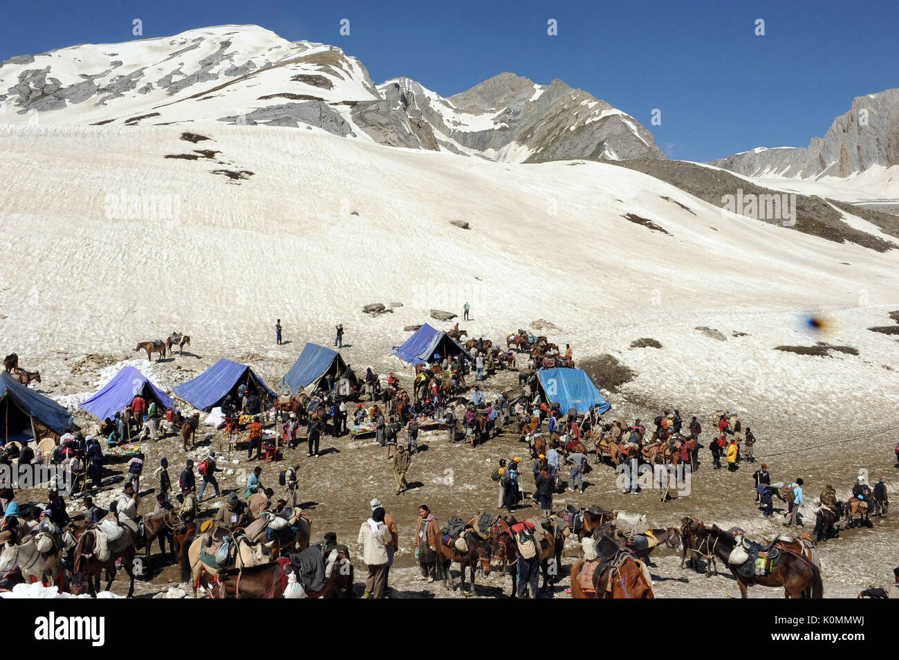 pilgrim, mahagunas pass, amarnath yatra, Jammu Kashmir, India, Asia ...