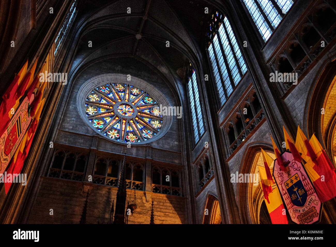 North stained glass window in the cathedral of the Holy Cross, Orléans ...