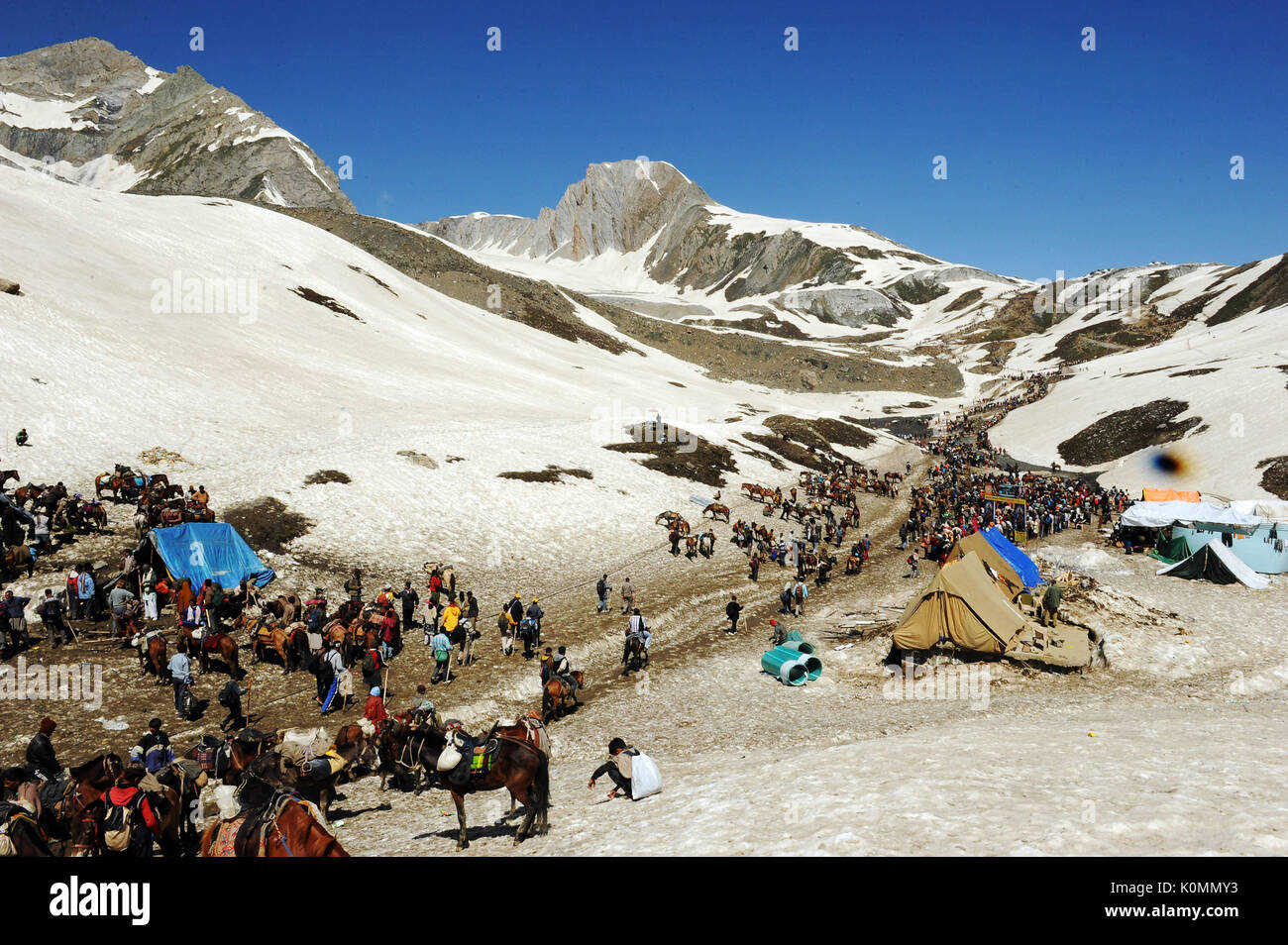 pilgrim, mahagunas pass, amarnath yatra, Jammu Kashmir, India, Asia ...