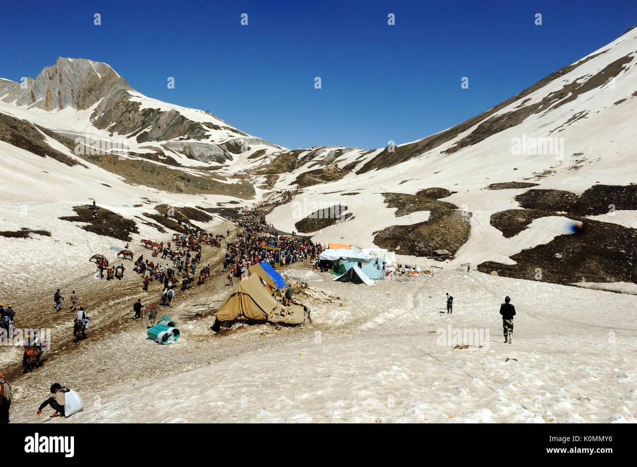pilgrim, mahagunas pass, amarnath yatra, Jammu Kashmir, India, Asia ...