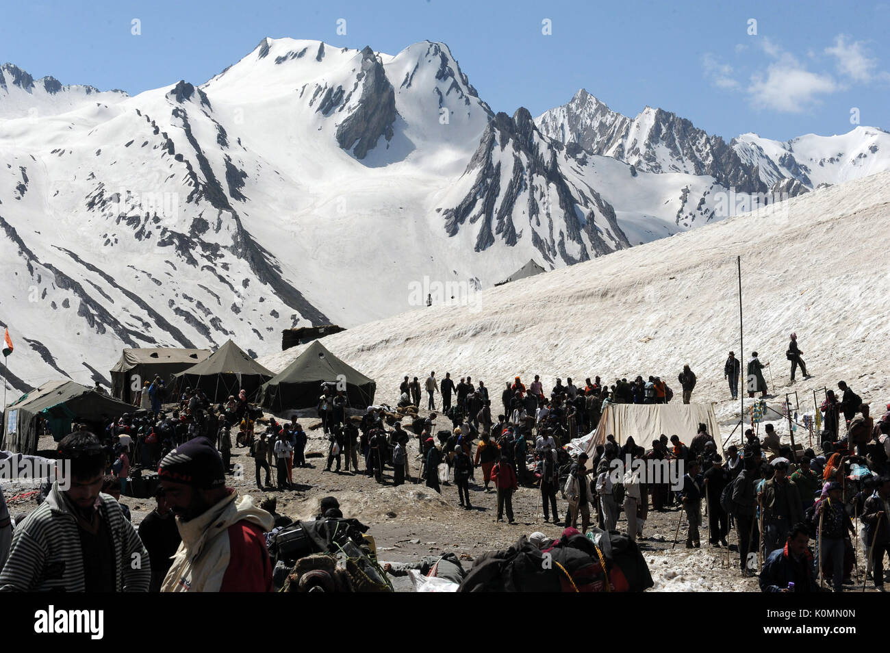 pilgrim, mahagunas pass, amarnath yatra, Jammu Kashmir, India, Asia ...