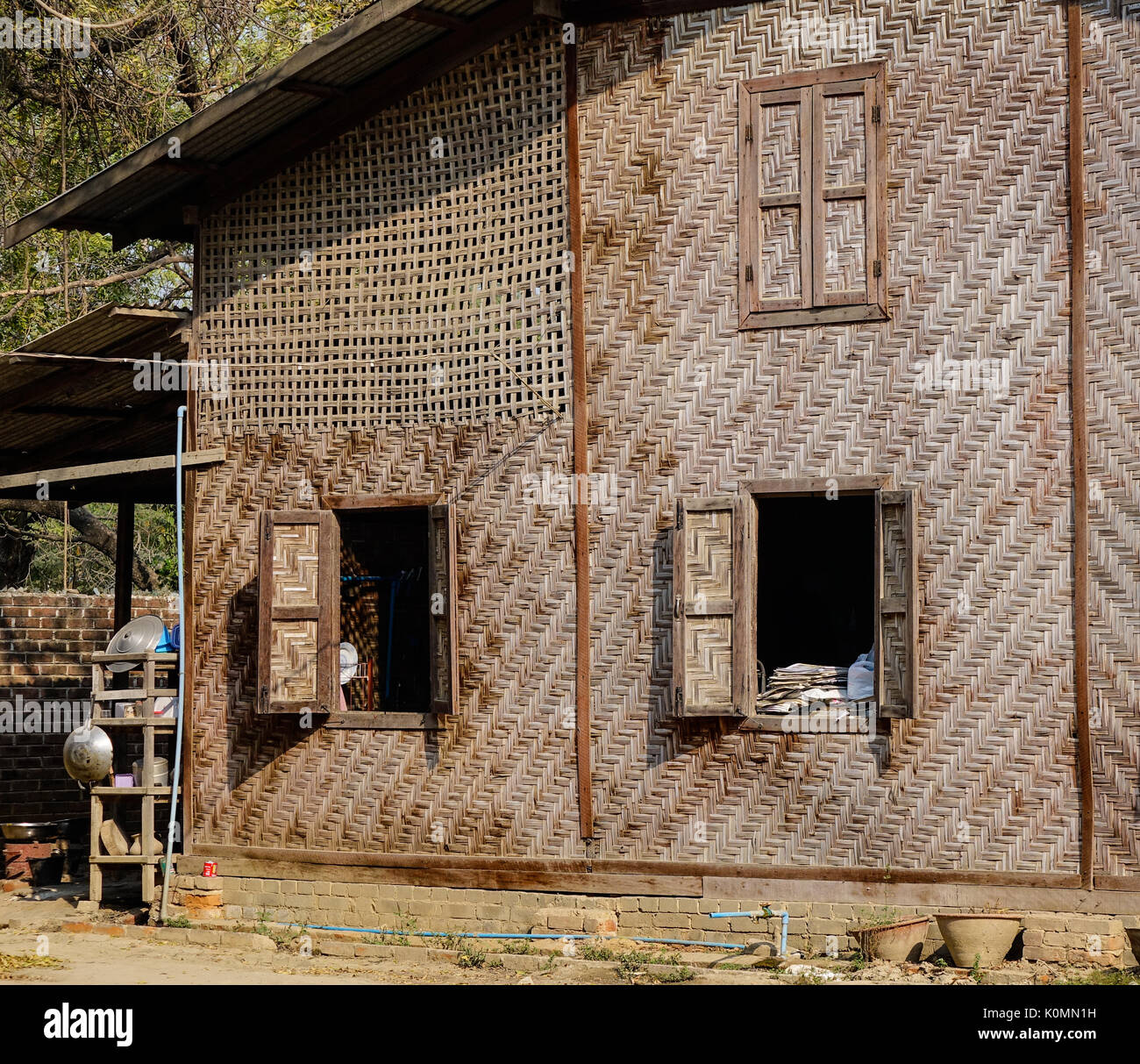 A traditional bamboo house at countryside in Mandalay, Myanmar Stock ...