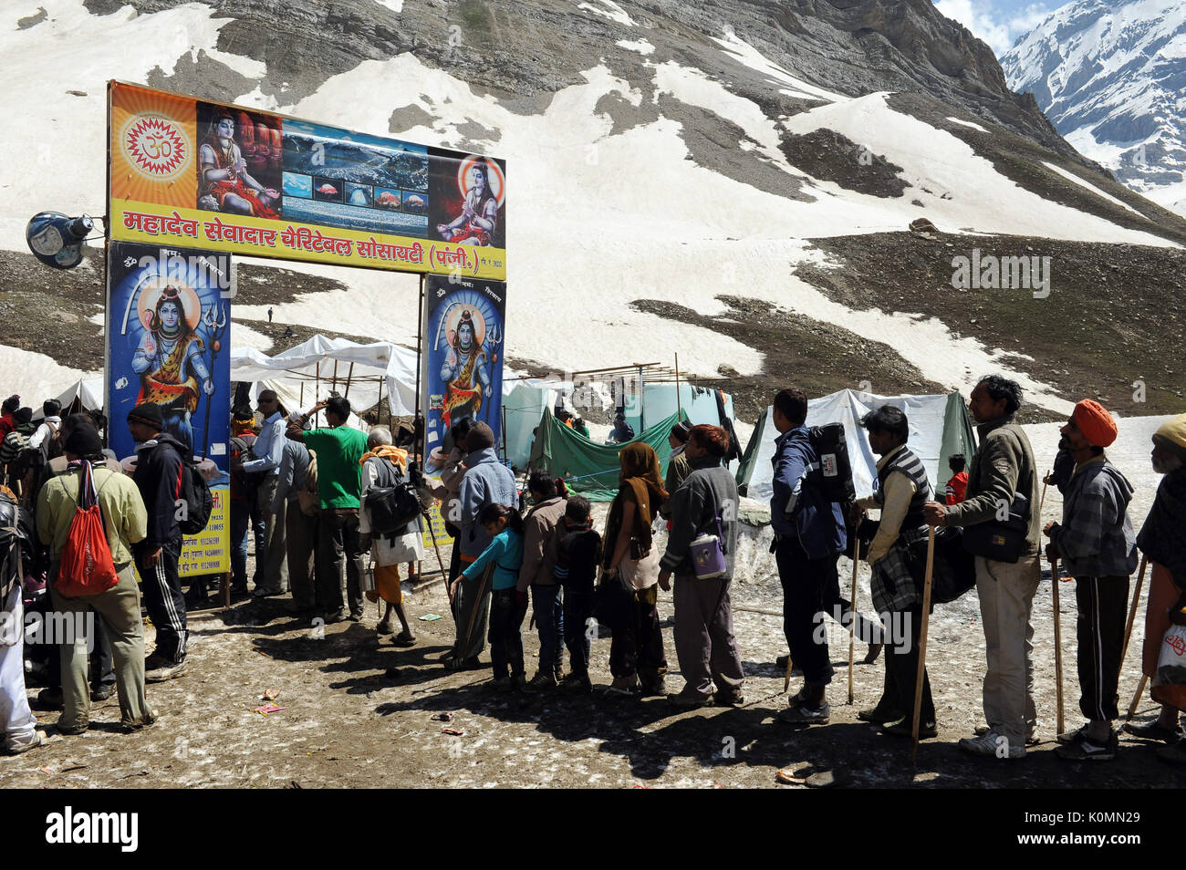 pilgrim, mahagunas pass, amarnath yatra, Jammu Kashmir, India, Asia ...
