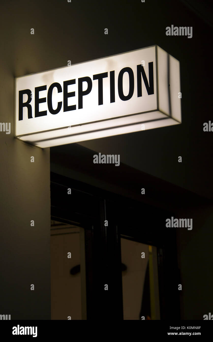 Reception Sign High Resolution Stock Photography and Images - Alamy