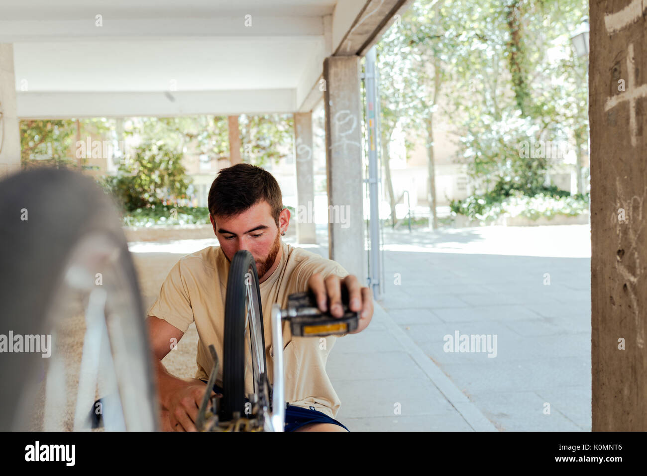White background man on bike hi-res stock photography and images - Alamy