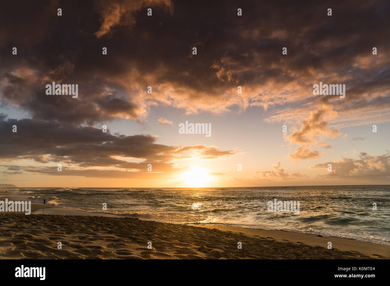 Sunset from Sunset beach Hawaii Stock Photo - Alamy