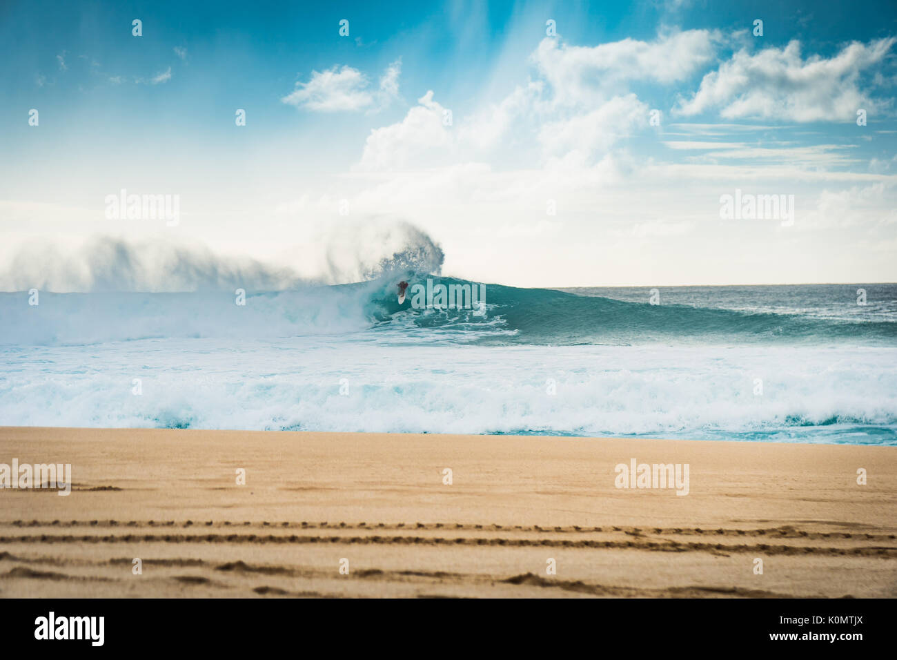 Surfer at Pipeline Stock Photo - Alamy