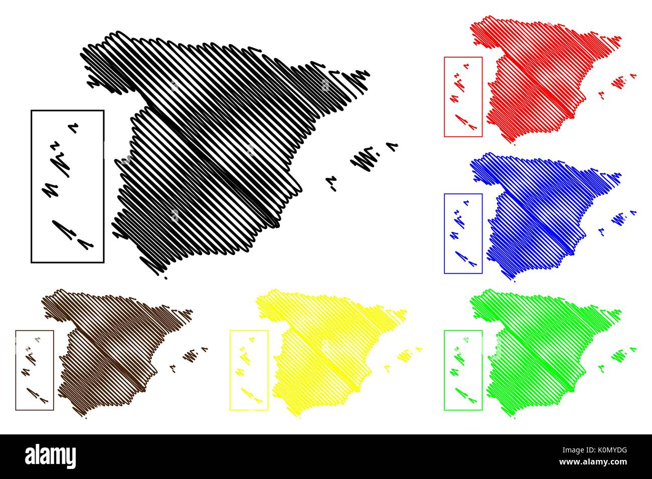 Spain map vector illustration, scribble sketch Spain Stock Vector Image & Art - Alamy