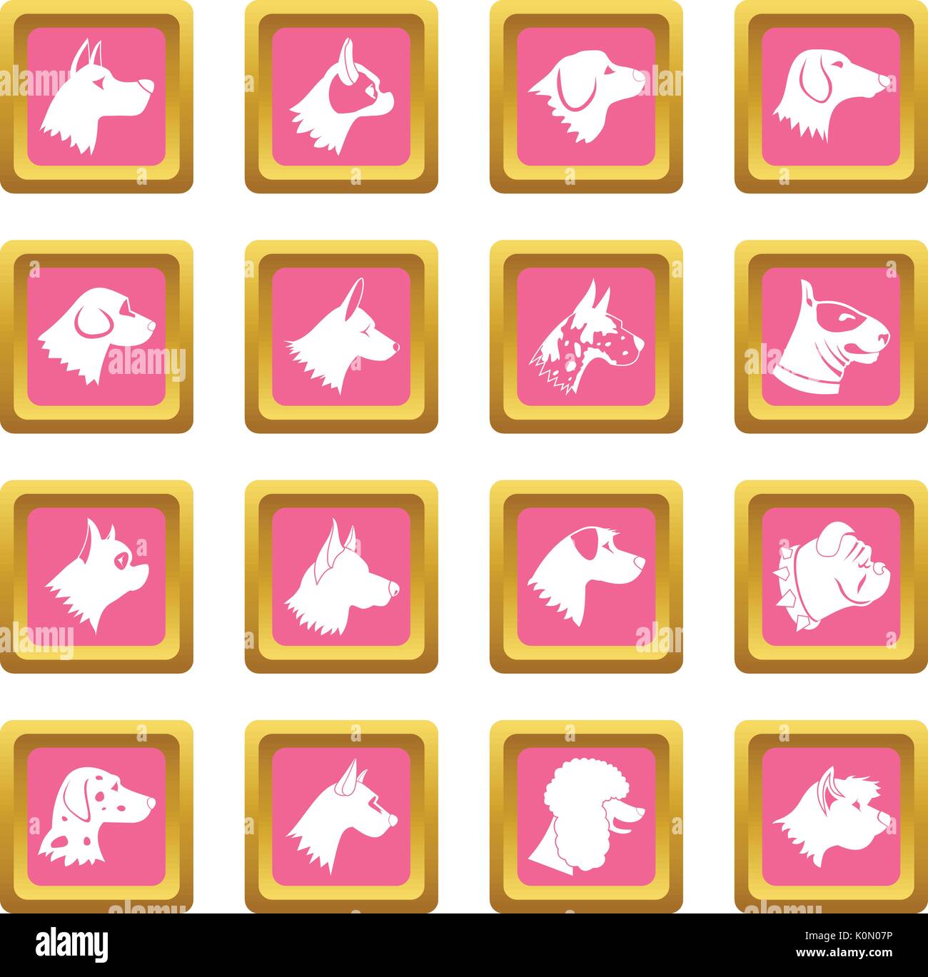 Dog icons pink Stock Vector Image & Art - Alamy