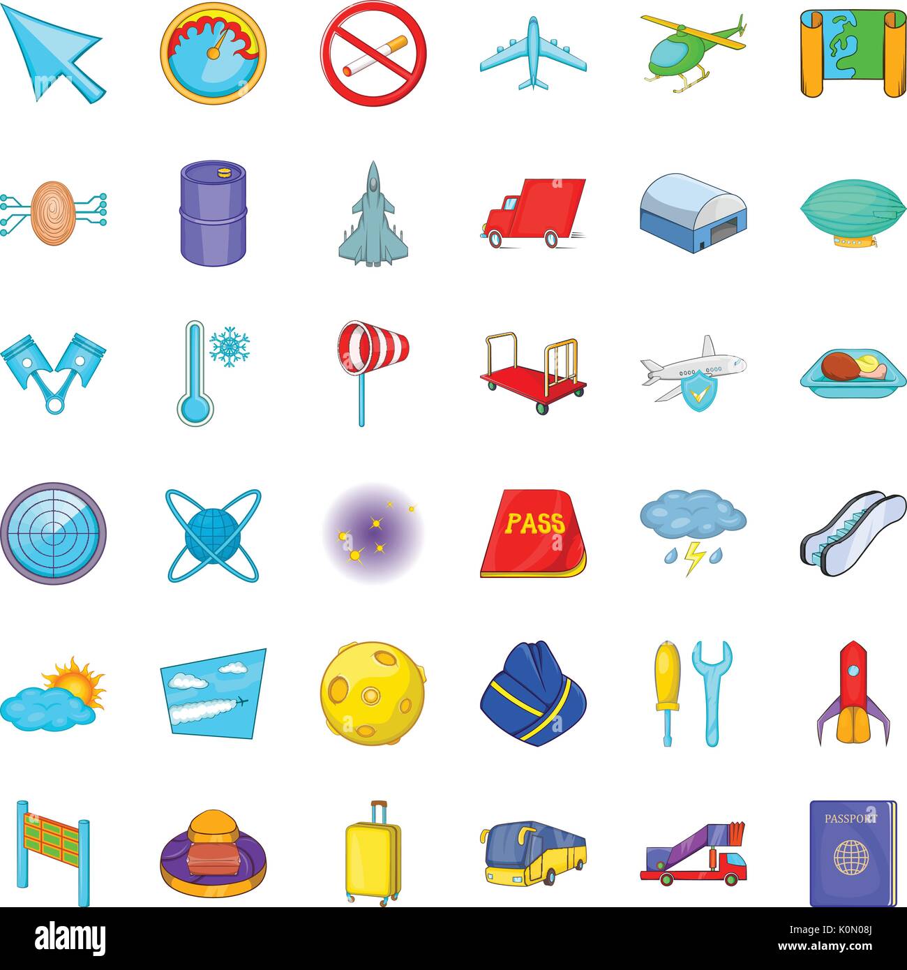 Plane icons set, cartoon style Stock Vector Image & Art - Alamy