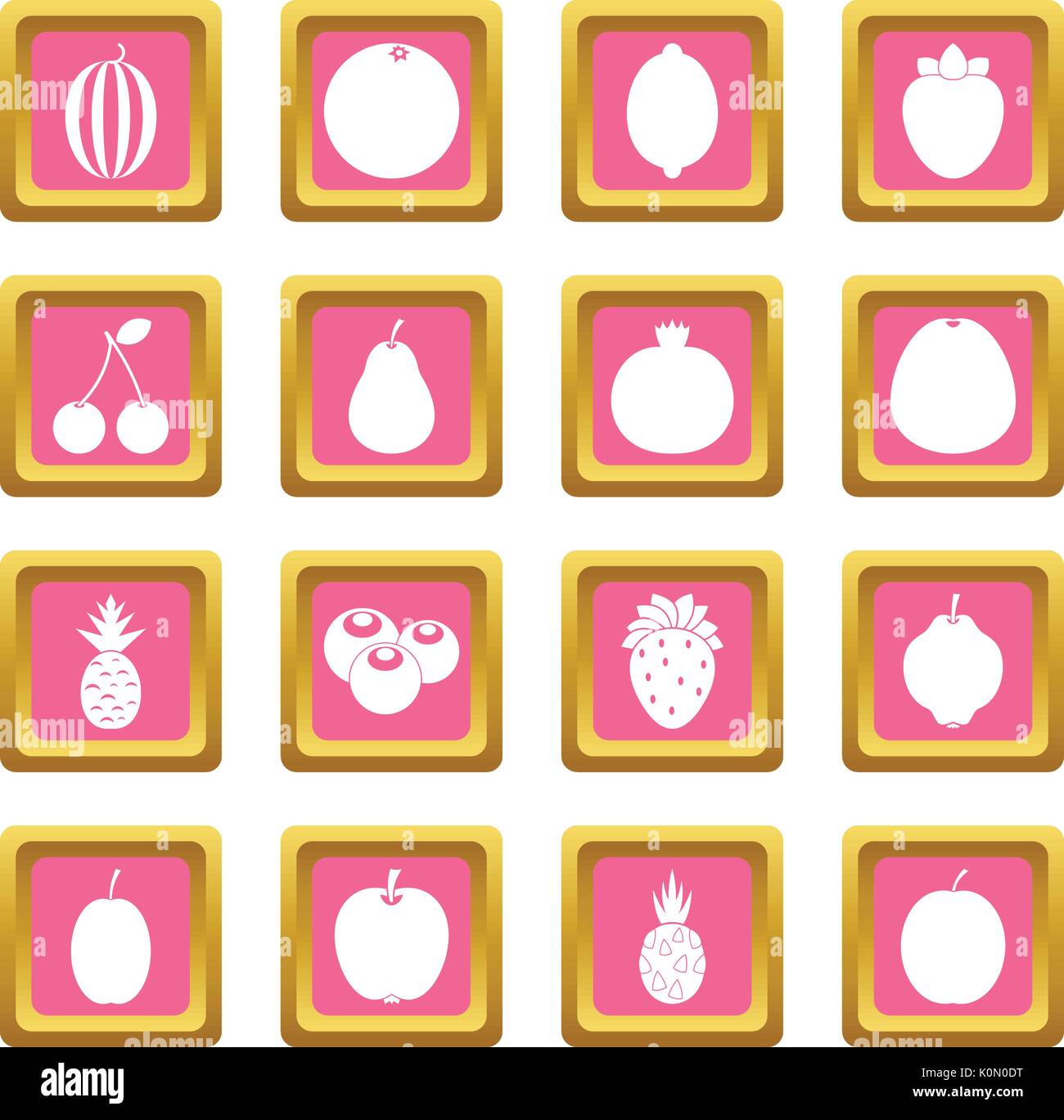 Fruit icons pink Stock Vector Image & Art - Alamy