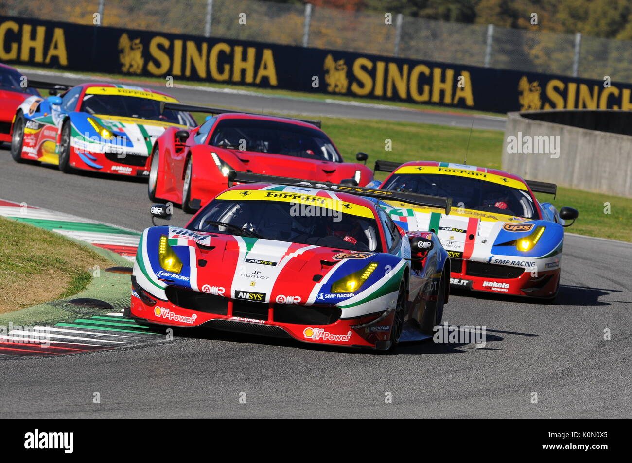 MUGELLO, IT, November, 2015: unknown run with Ferrari 488 Turbo into ...