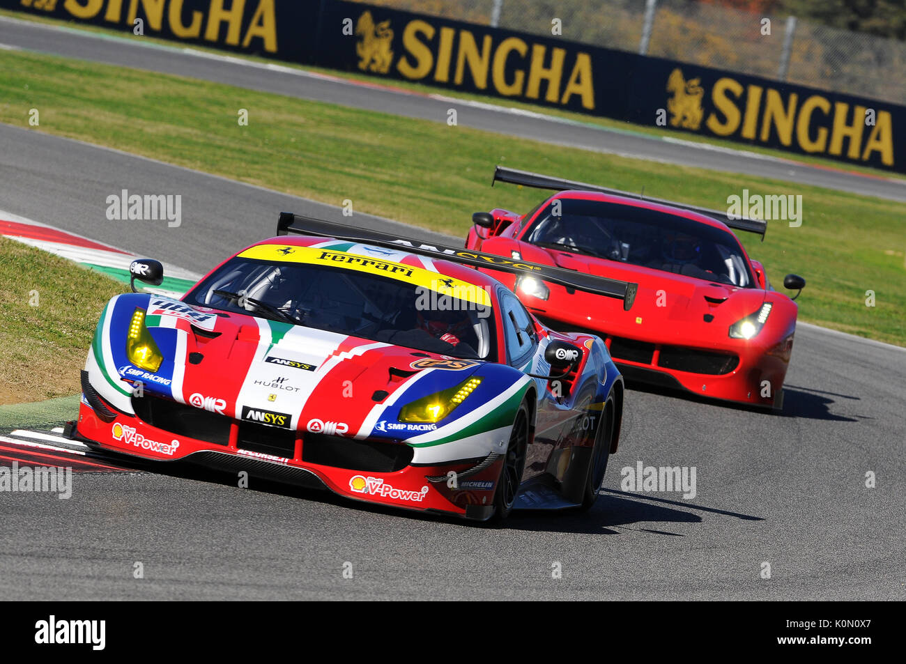 MUGELLO, IT, November, 2015: unknown run with Ferrari 488 Turbo into ...